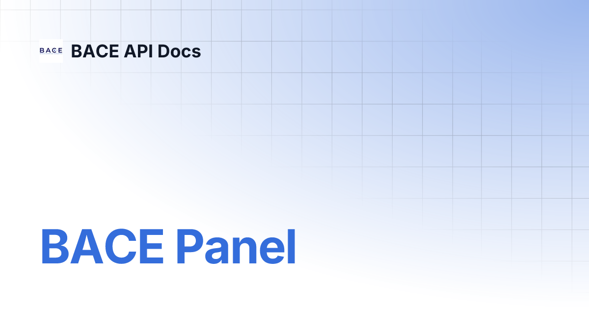 BACE Panel | BACE API Docs